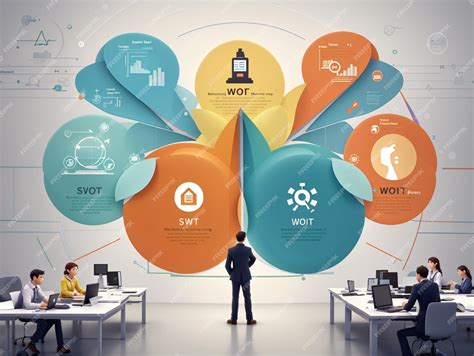 Premium Photo 3d Animation Style Swot Analyzing Concept For Financial