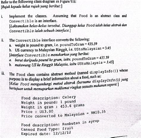 Solved Refer To The Following Class Diagram In Figure 9