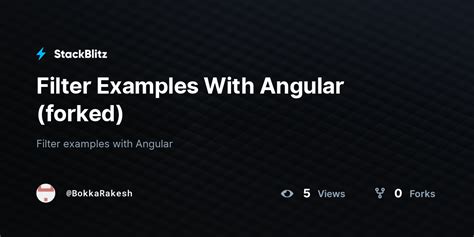 Filter Examples With Angular Forked Stackblitz
