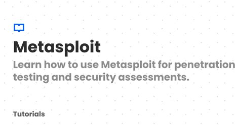 Metasploit Tutorials