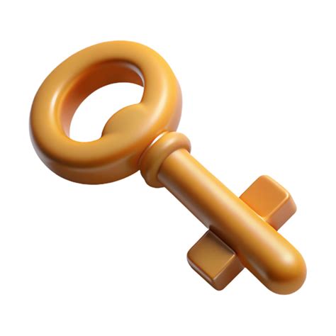 Playful Striking Concept Art Style Hyper Specific Isolated Cutout Single Antique Key