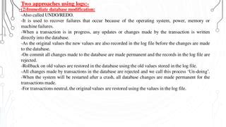 UNIT CRASH AND RECOVERY Pdf Databases Computer Software And