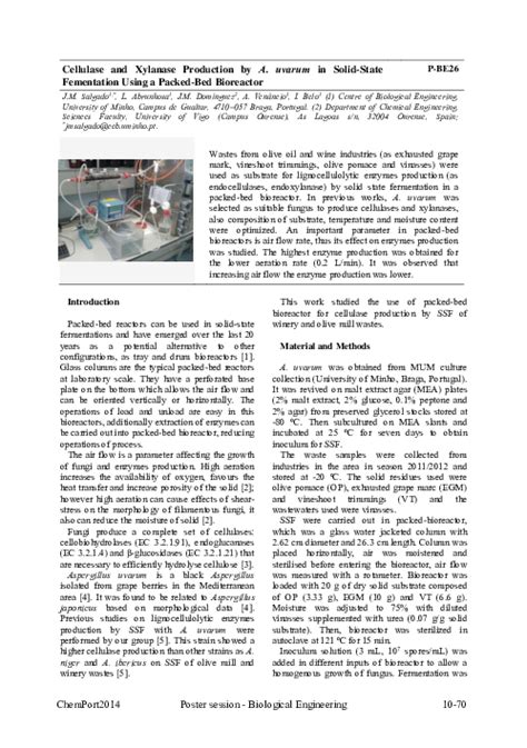 Pdf Cellulase And Xylanase Production By A Uvarum In Solid State