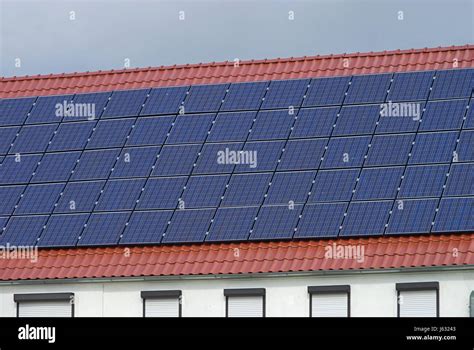 House Building Cell Solar Solar Cell Format Filling Rooftop Blue House