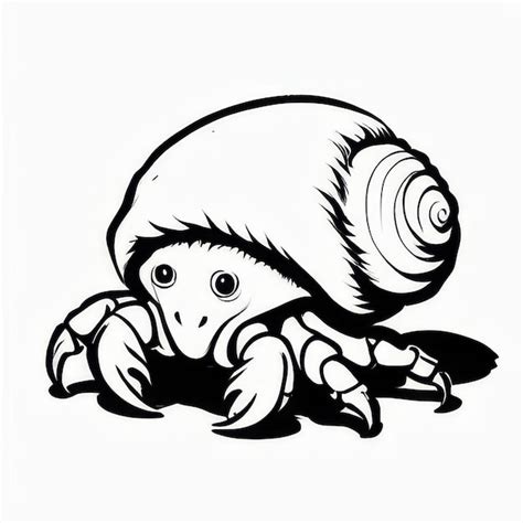 Premium Vector A Drawing Of A Crab With A Shell On It