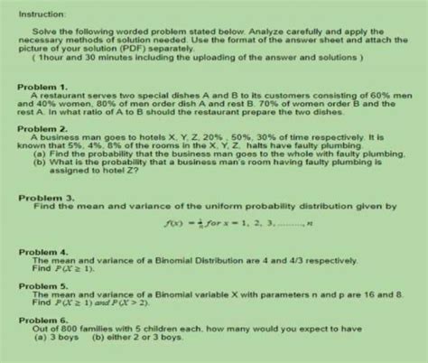 solved instruction solve the following worded problem stated