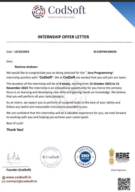 Reshma Shaheen On Linkedin Codsoft Javaprogramming Javainternship