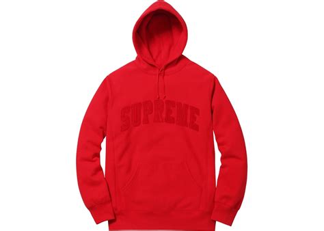 Supreme Tonal Arc Hooded Sweatshirt Red Mens Ss16 Us