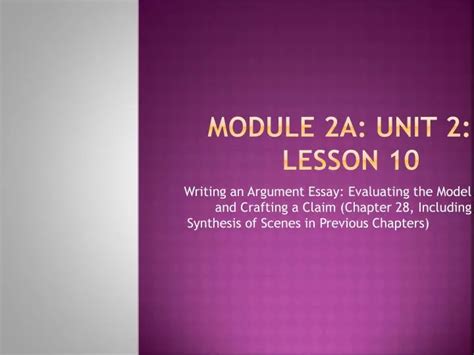 Ppt Module 2a Unit 2 Lesson 10 Powerpoint Presentation Free Download Id 2619290