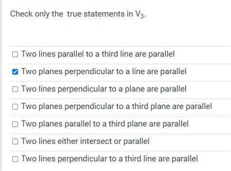Solved Check Only The True Statements In V3two Lines