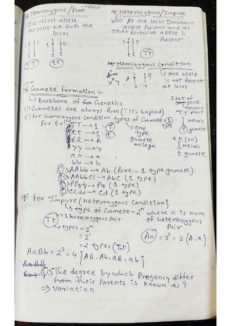 Solution Principle Of Inheritance And Variation Biology Handwriting Notes Pdf Class 12th