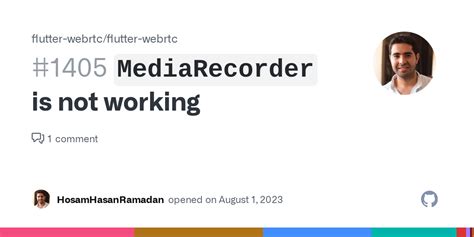 MediaRecorder Is Not Working Issue 1405 Flutter Webrtc Flutter Webrtc GitHub