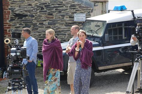 John Marquez Joe Absolom And Jessica Ransom During Filming Of