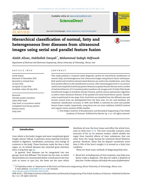 Pdf Hierarchical Classification Of Normal Fatty And Heterogeneous Liver Diseases From