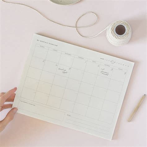 Sample Sale Monthly Overview Notepad Single Notepad Artofit