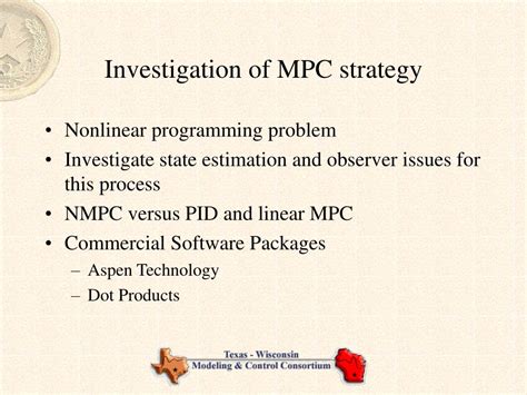 Ppt Dynamic Modeling And Model Predictive Control For Packed Reactive Distillation Processes
