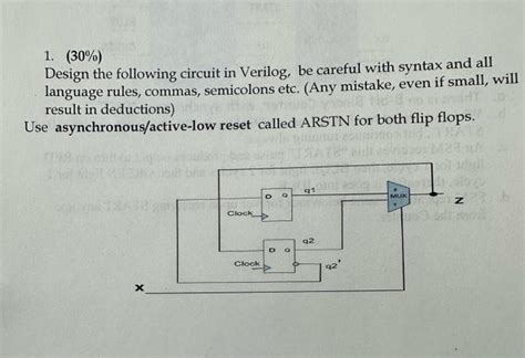 Solved Design The Following Circuit In Verilog Be Chegg