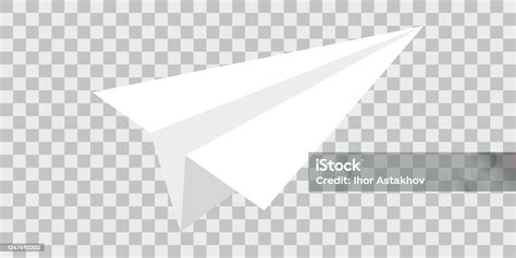 종이 평면 아이콘 투명 한 배경에 3d 현실적인 흰색 비행기 벡터 그림입니다 입체 이미지에 대한 스톡 벡터 아트 및 기타 이미지