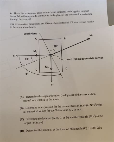 Solved Given Is A Rectangular Cross Section Beam Chegg