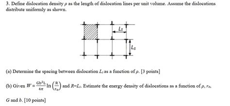 Solved Define Dislocation Density P As The Length Of Dislocation Lines