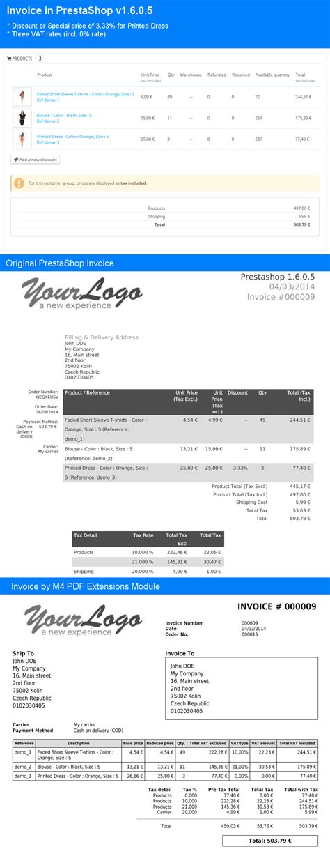 Pdf Invoice In Different Prestashop Versions Wrong Amounts Updated V1