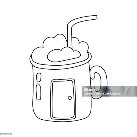 벡터 일러스트 매직 크리스마스 머그잔 과 마시멜로 인사말 카드 색칠 공부 포스터 벽지 엽서 스티커 및 계절 디자인용 공휴일에 대한 스톡 벡터 아트 및 기타 이미지 Istock