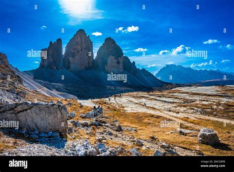 Dream Panorama On The Dolomites Park Of The Three Peaks Of Lavaredo