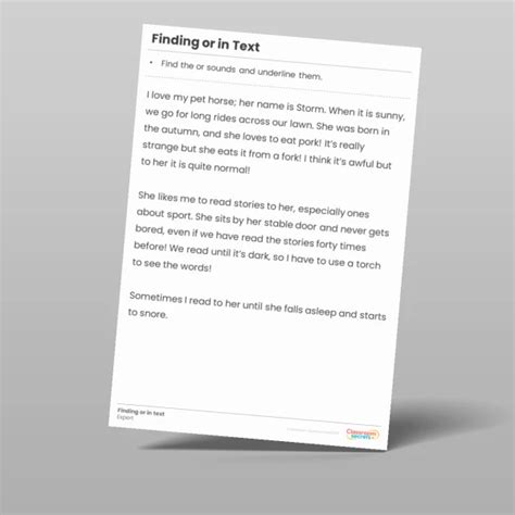 KS1 Finding Or In Text Activity Resource | Classroom Secrets