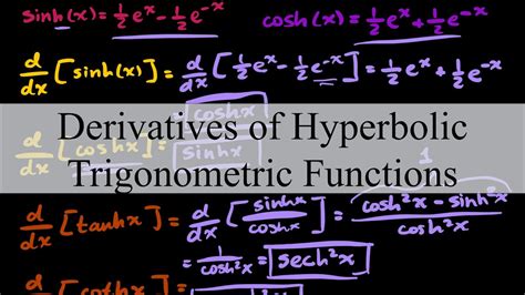Derivatives Of Hyperbolic Trigonometric Functions Calculus I Youtube