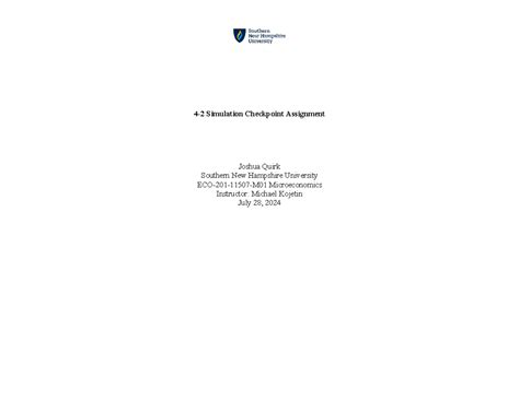 4 2 Simulation Checkpoint Assignment In The First Simulation Without