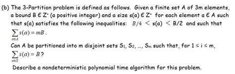 B The 3 Partition Problem Is Defined As Follows
