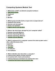 Computing Systems Module Test Pdf Computing Systems Module Test 1 Which Item Is NOT