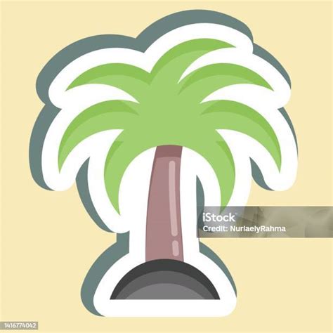 스티커 팜 여름 상징에 적합합니다 편집 가능한 간단한 디자인 디자인 템플릿 벡터 간단한 그림 0명에 대한 스톡 벡터 아트 및 기타 이미지 Istock