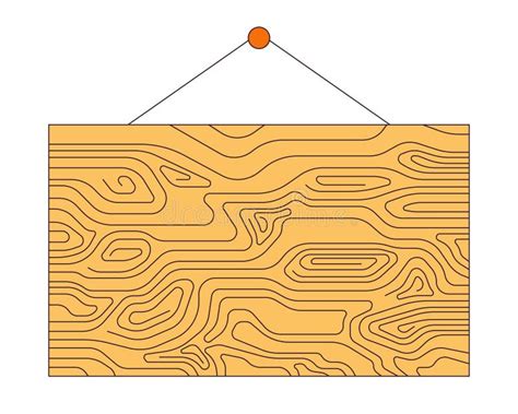 Wooden Signboard Hanging 2d Linear Cartoon Object Stock Vector