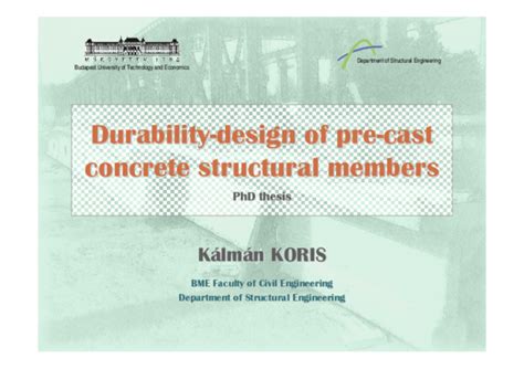 Pdf Durability Design Of Pre Cast Concrete Structural Members