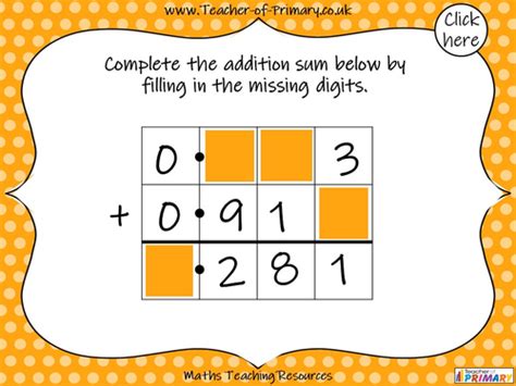 Adding Decimals Beyond 1 Year 5 Teaching Resources