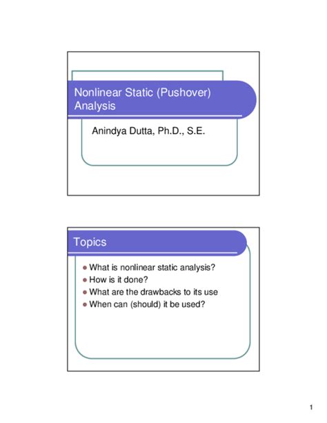 Pdf Nonlinear Static Pushover Analysis