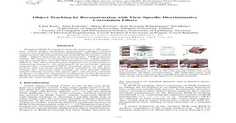 pdf object tracking by reconstruction with view specific …€¦ · 2d