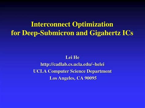 Ppt Interconnect Optimization For Deep Submicron And Gigahertz Ics Powerpoint Presentation