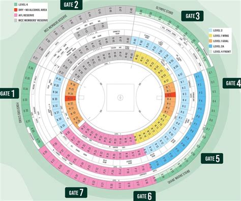 Mcg Seating Map With Seat Numbers And Rows Mcg Seating Plan