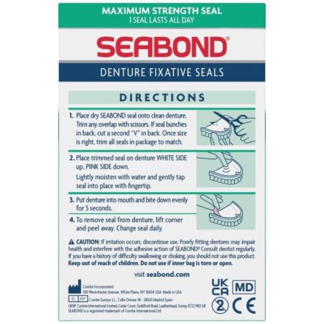 Buy Seabond Denture Fixative Seals Uppers Chemist Direct