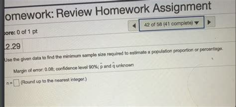 Solved Omework Review Homework Assignment 42 Of 58 41