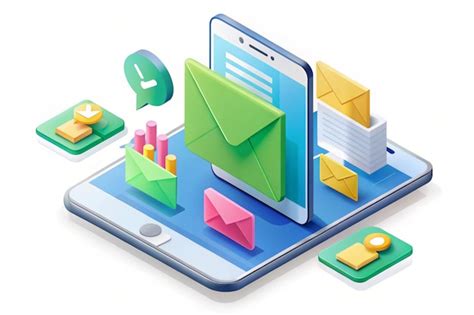 3d Illustration Of Mobile Content Swapping Android Mobile Inbox Message