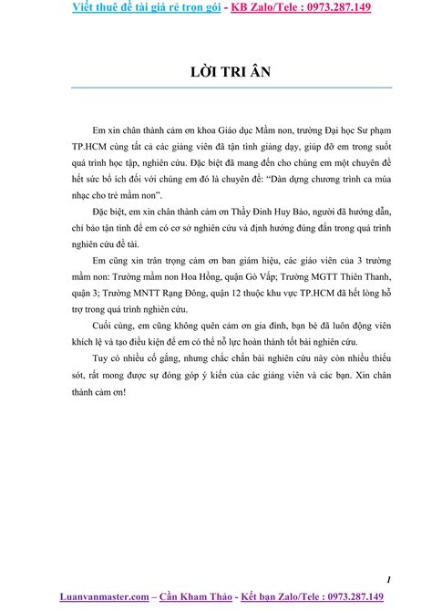 Khóa luận tốt nghiệp Khoa Sư phạm mầm non Trường Đại học Sư Phạm TpHCM doc