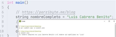 Cortar cadena en C++ - Parzibyte's blog