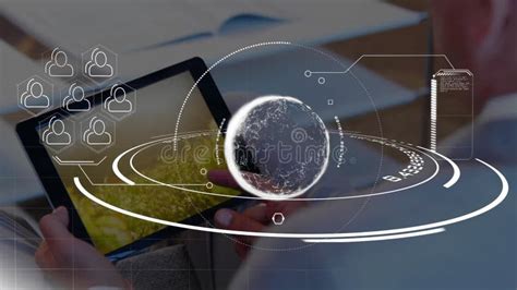 Animation Of Scope With Data Processing And People Icons Over Caucasian