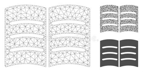 Open Book Vector Mesh Wire Frame Model And Triangle Mosaic Icon Stock Vector Illustration Of