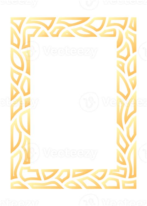 Abstract Rectangle Frame Vertical Rectangular Golden Frame Png With
