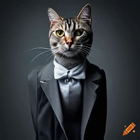 Cat Wearing A Suit On Craiyon