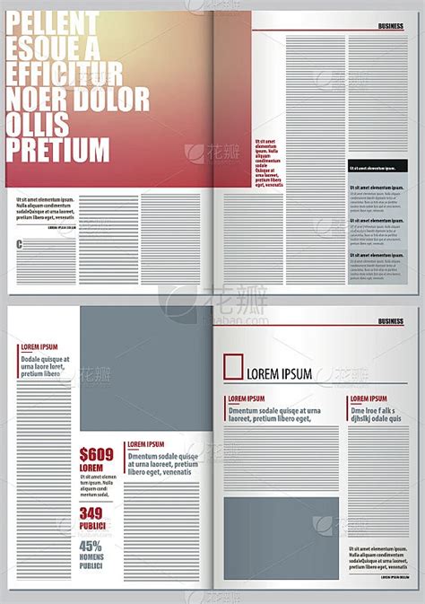 现代杂志全版面设计模板素材 花瓣网